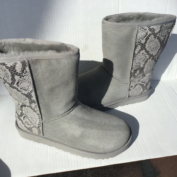 UGG | Shoes | Nib Ugg Classic Short Metallic Snake Boot | Poshmark